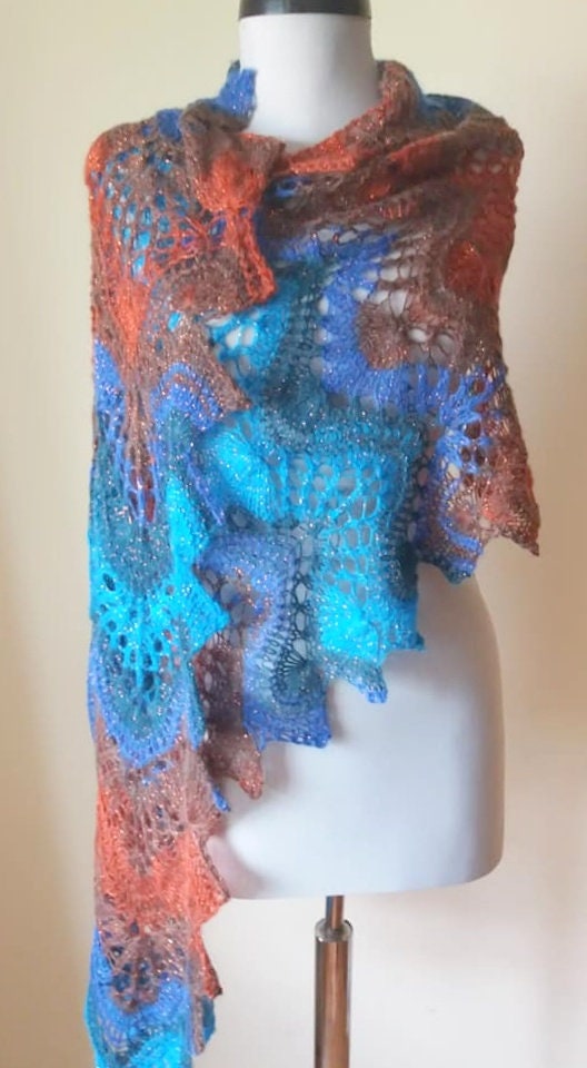 Spring Handmade Knitted Shawl, Knit Scarf, Lace Estonian Shawl ...