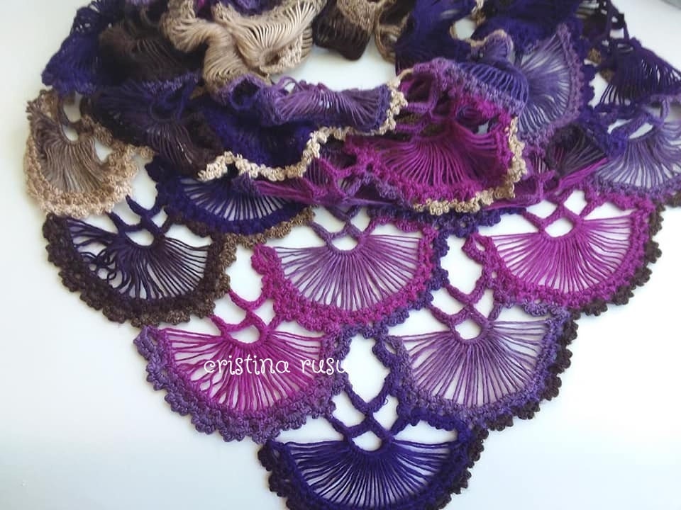 Autumn Crochet Lace Shawl ,plum Crochet Shawl ,handmade Lace Shawl ...