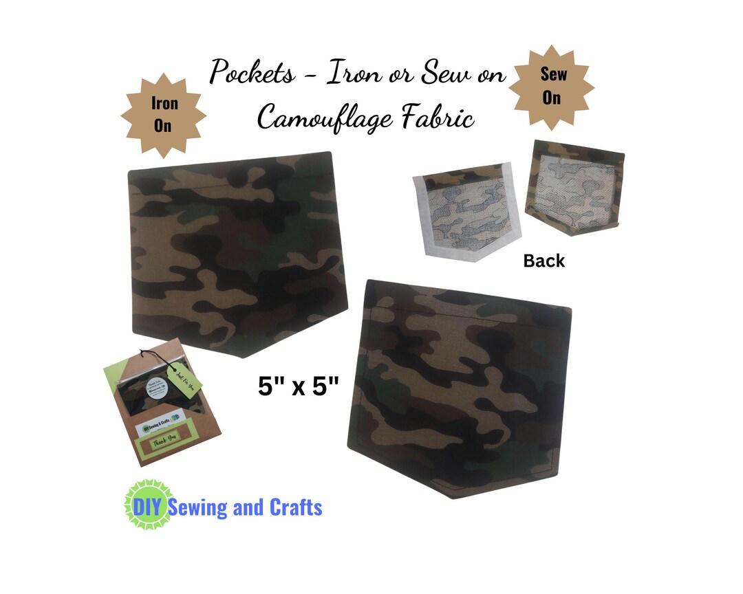 Camo Patch Pocket: Iron or Sew-on, DIY Craft Kit (5x5") - Etsy