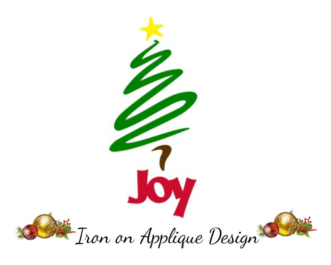 Christmas Tree 'joy' Iron on Applique, DIY Holiday Decor - Etsy