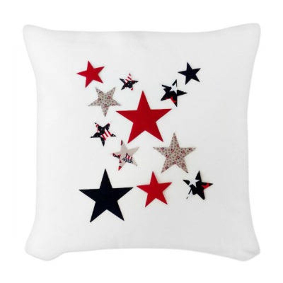 Iron on Stars, Patriotic Red White and Blue Fabric Applique Design, DIY ...