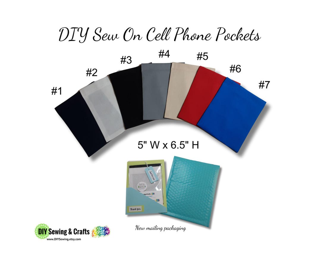 Handmade Sew on Pocket: Cotton Cell Phone DIY Kit (5x6.5") - Etsy