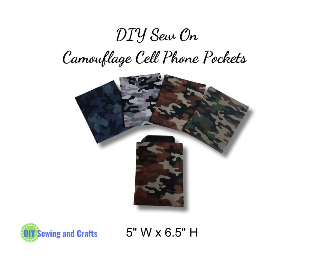 Camo Cell Phone Patch Pocket: DIY Sew-on Cotton Pocket (5x6.5") - Etsy