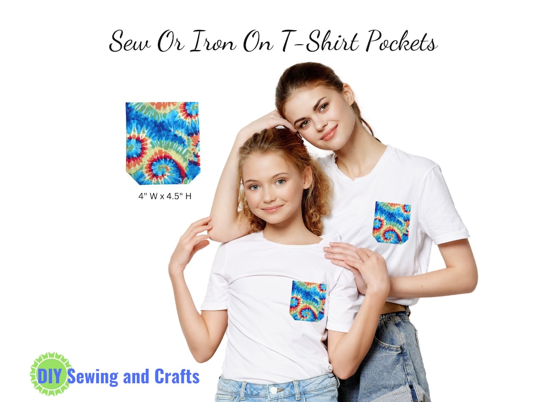 Tie Dye Patch Pocket: Sew or Iron On, DIY Crafts (4x4.5") - Etsy