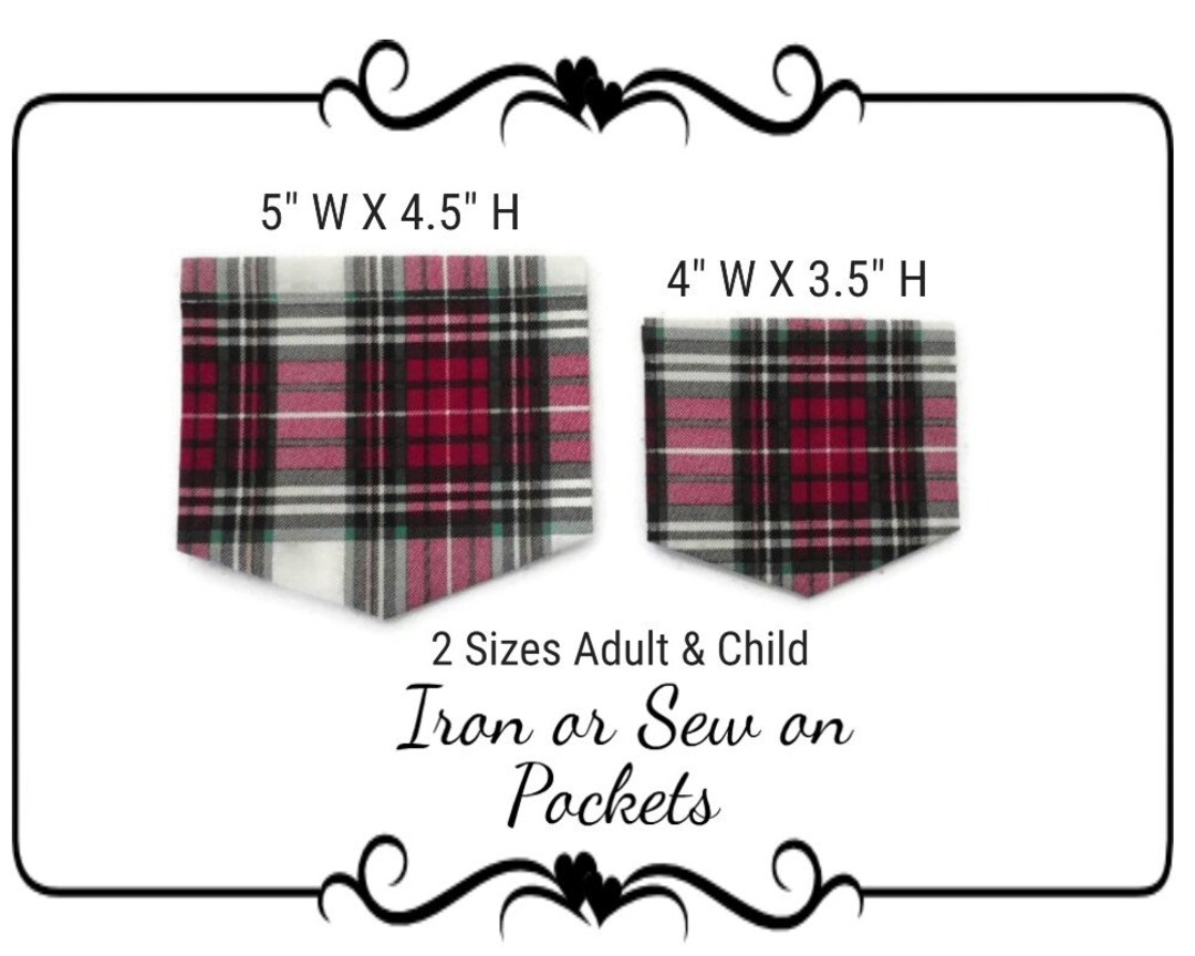Plaid Fabric Pocket: Iron-on or Sew-on Cotton Apparel Pocket - Etsy