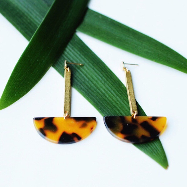 Tortoise Shell Earrings - Etsy