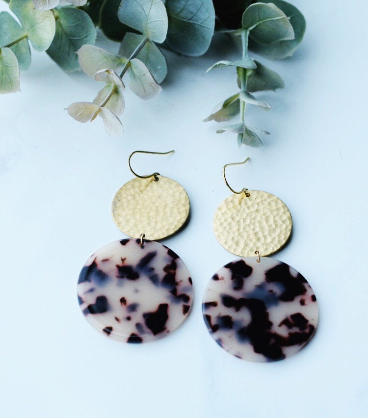 Tortoise Shell Earrings, Tortoise Earrings 2.5 Inches, Resin Earrings ...