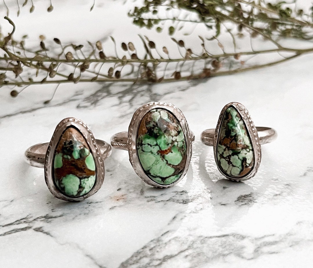 Size 7.5 New Lander Turquoise Ring New Lander Gemstone Ring Sterling ...