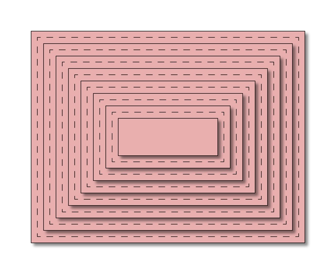 A2 Nested Stitched Rectangles SVG Digital Download - Etsy UK