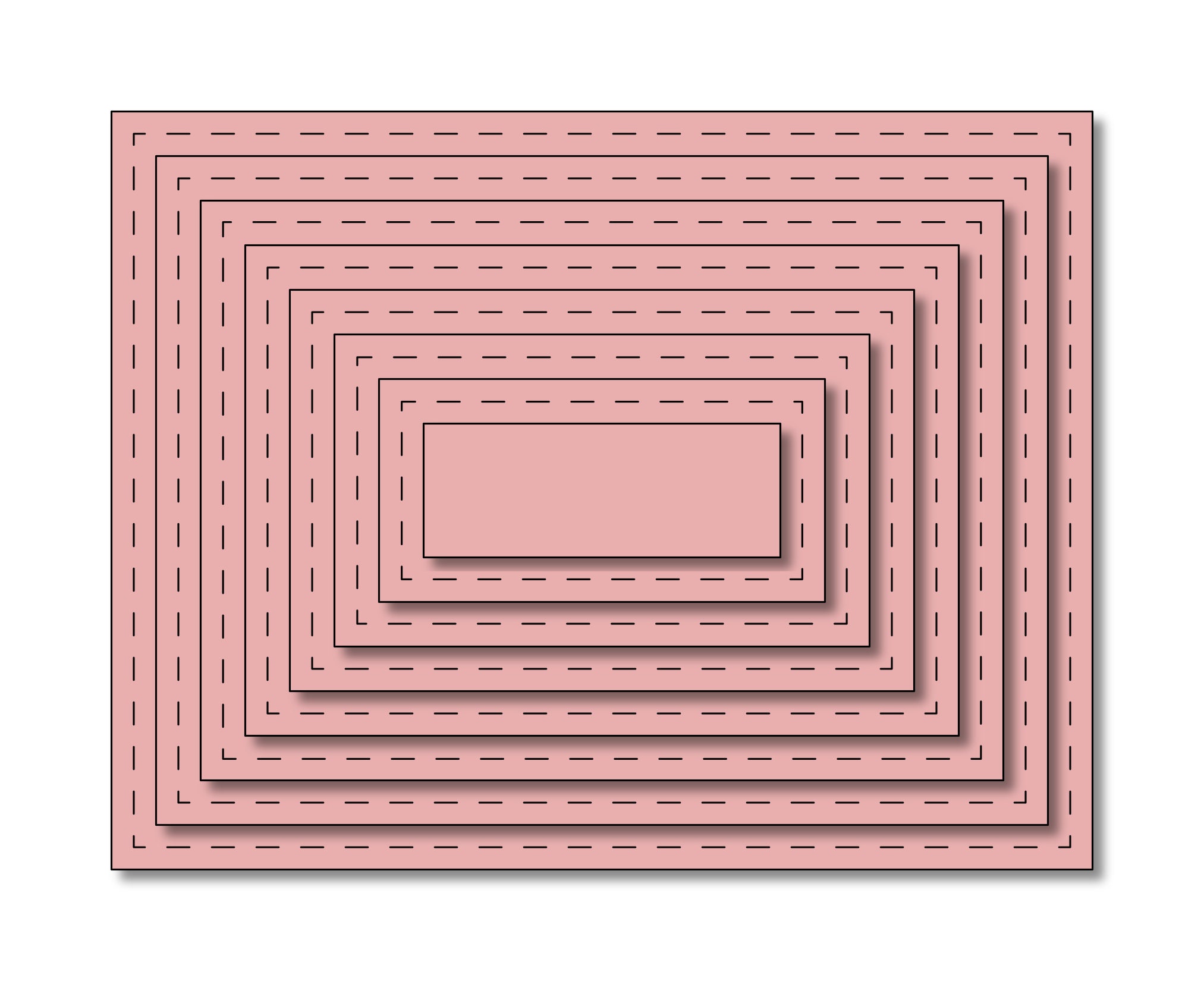 A2 Nested Stitched Rectangles SVG Digital Download - Etsy Australia