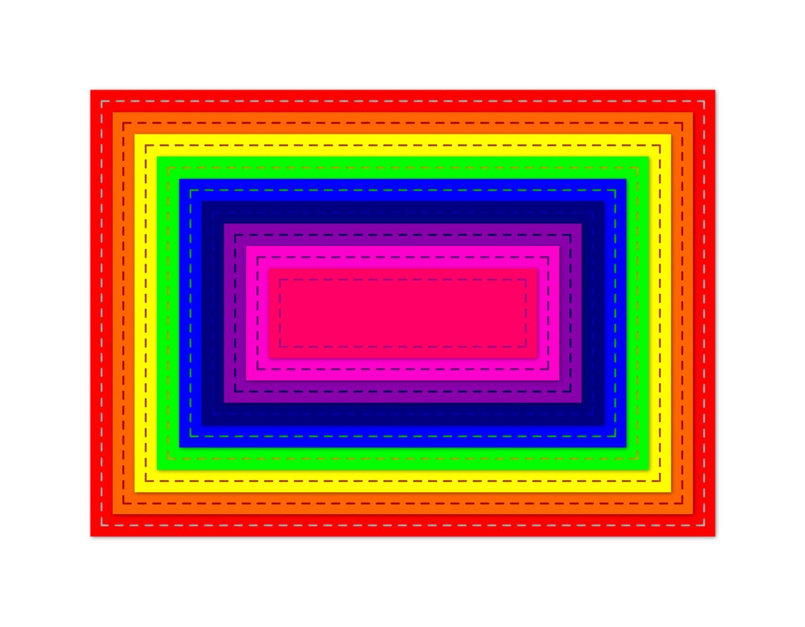 5x7 Nested Stitched Rectangles SVG Digital Download | Etsy