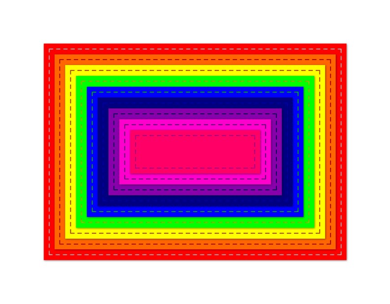 5x7 Nested Stitched Rectangles SVG Digital Download | Etsy