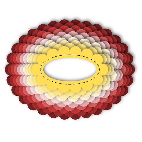 Scalloped Oval Svg - Etsy