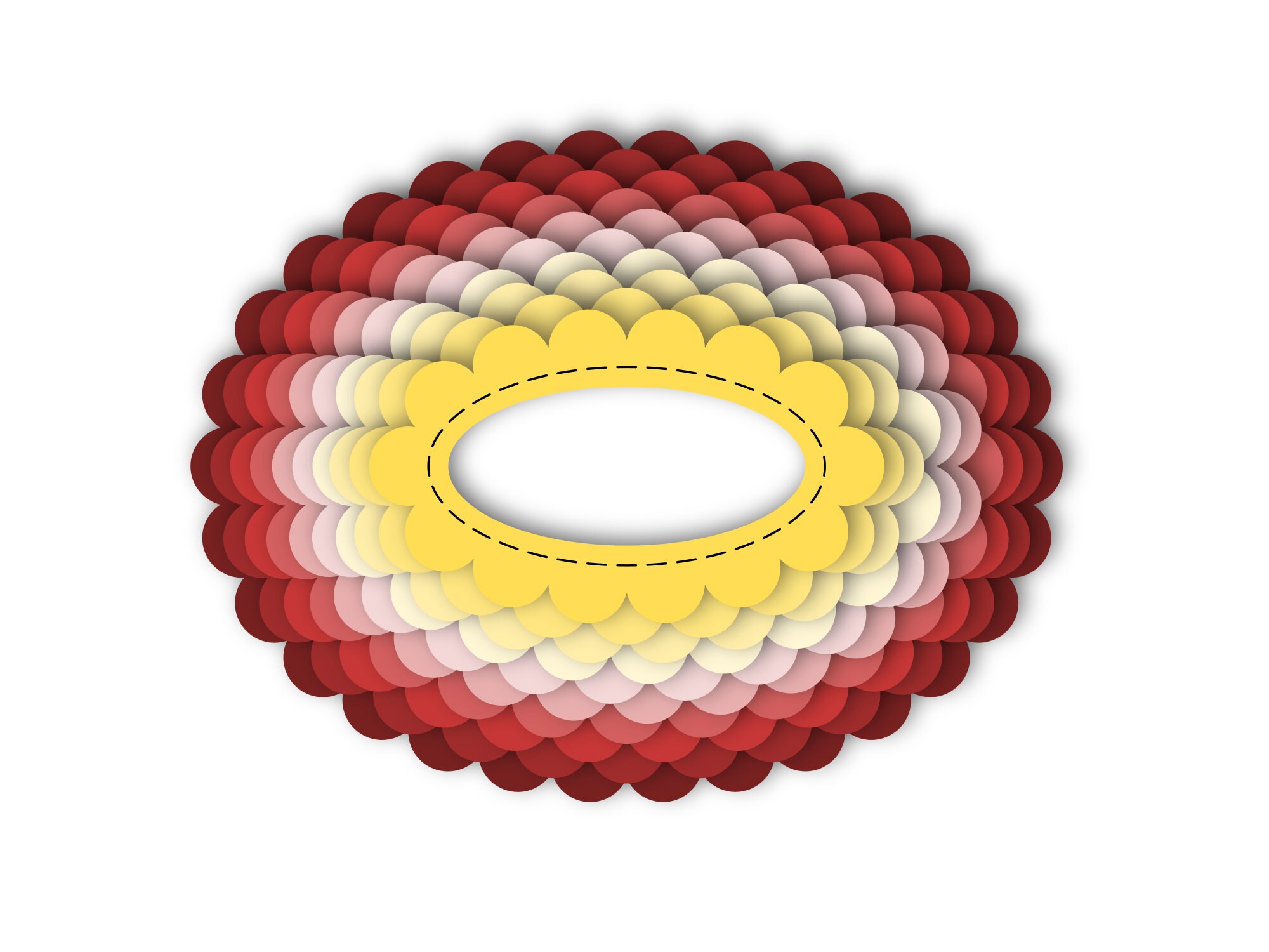 A2 Nested Stitched Scalloped Ovals SVG Digital Download - Etsy UK