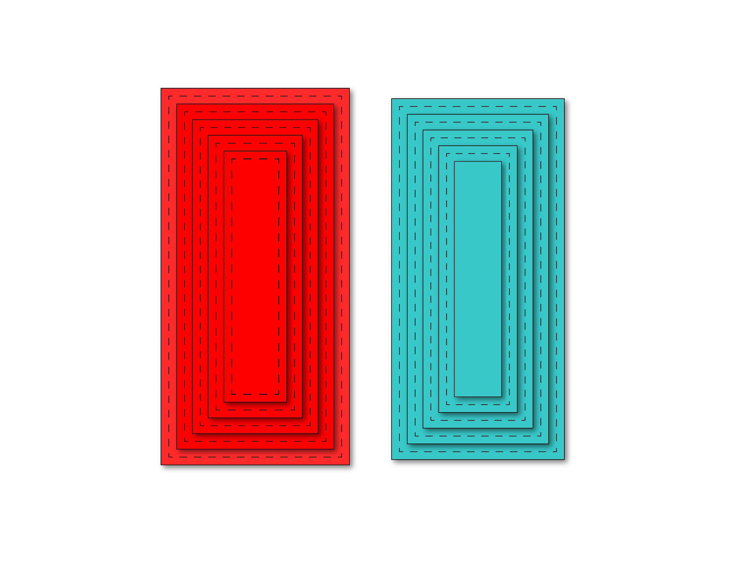 Mini Slimline Nested Stitched Rectangles SVG Digital Download - Etsy Canada