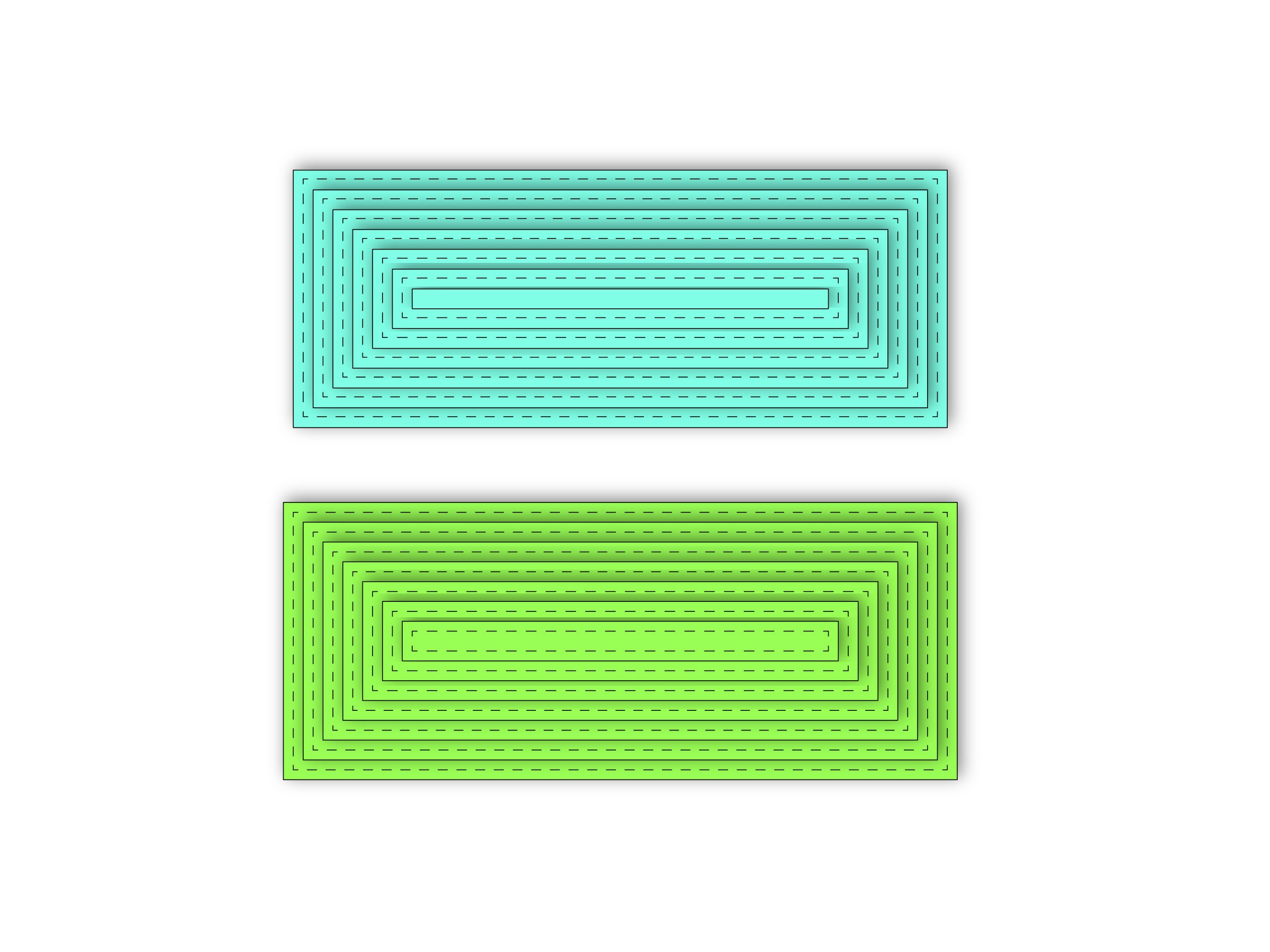 Slimline Nested Stitched Rectangles SVG Digital Download - Etsy