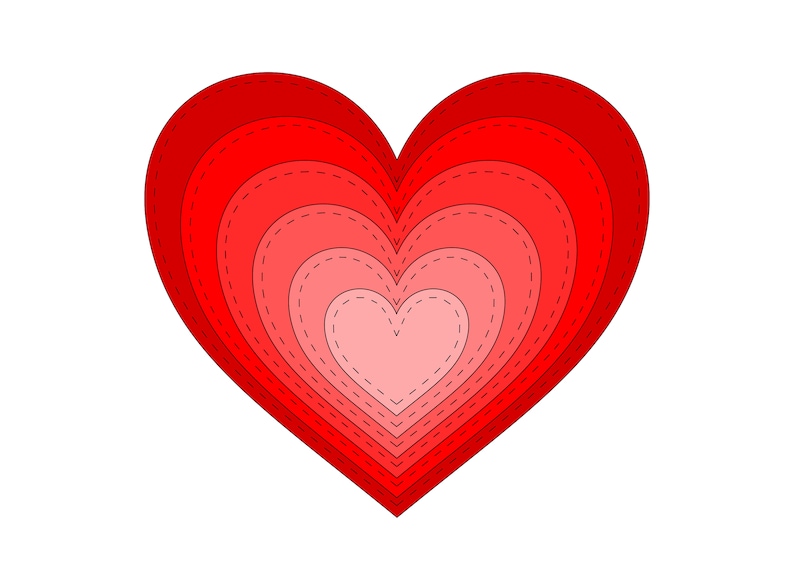 Nested Stitched Hearts SVG Digital Download - Etsy