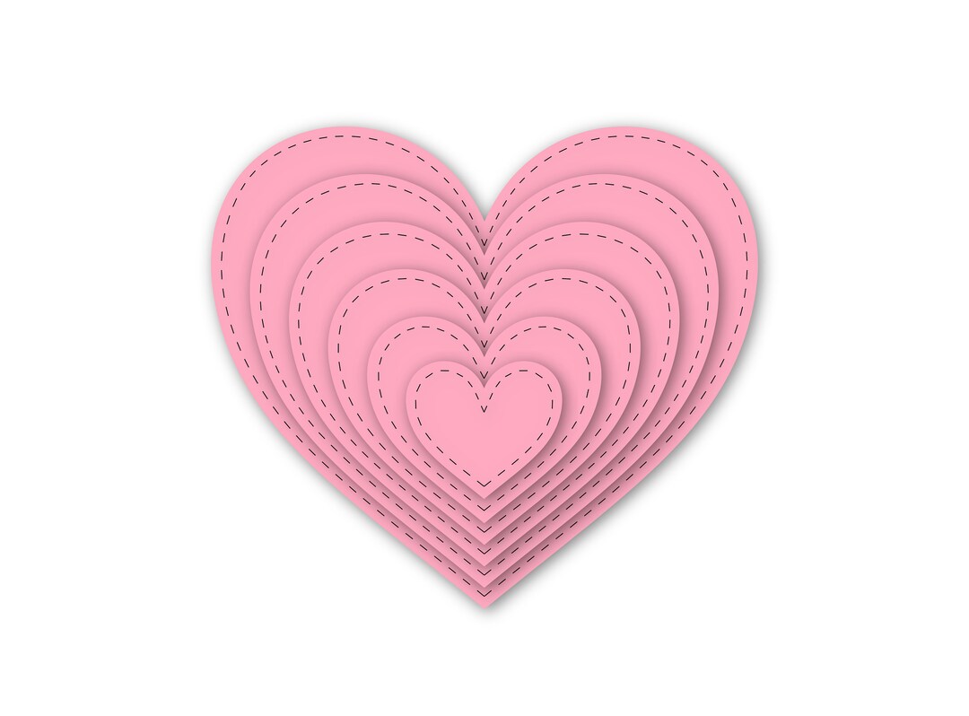 Nested Stitched Hearts SVG Digital Download - Etsy