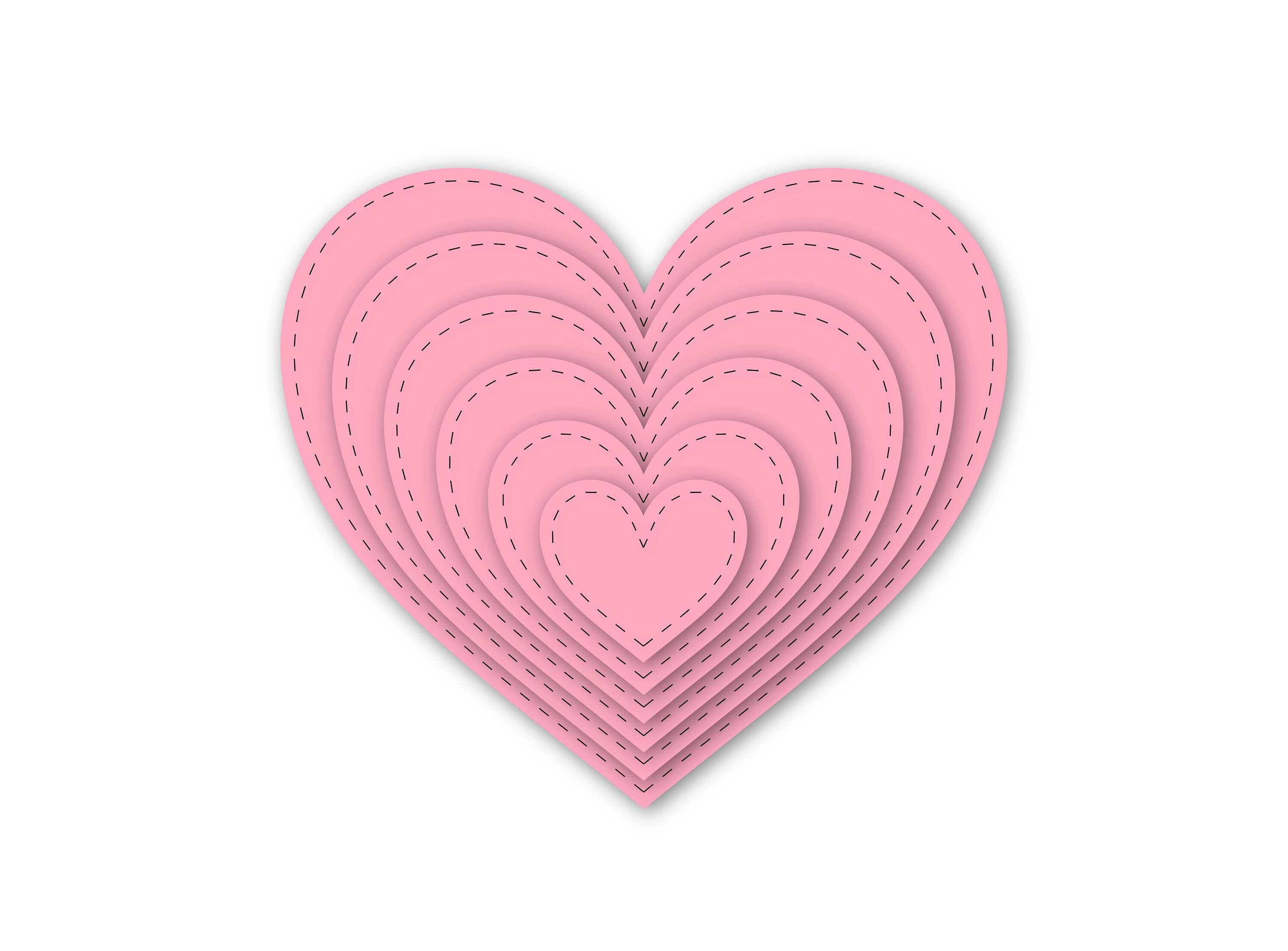 Nested Stitched Hearts SVG Digital Download - Etsy Israel