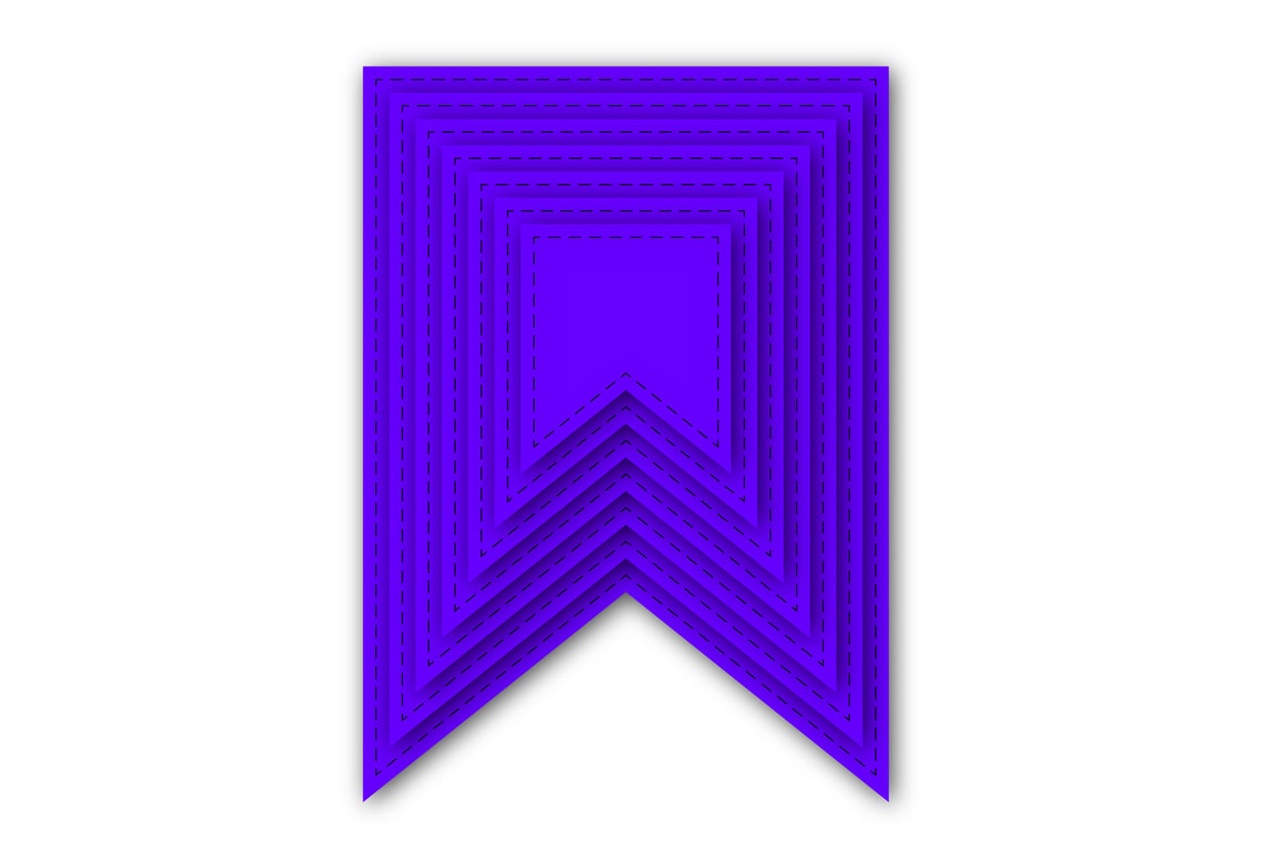 5x7 Nested Stitched Fishtail Flags SVG Digital Download - Etsy