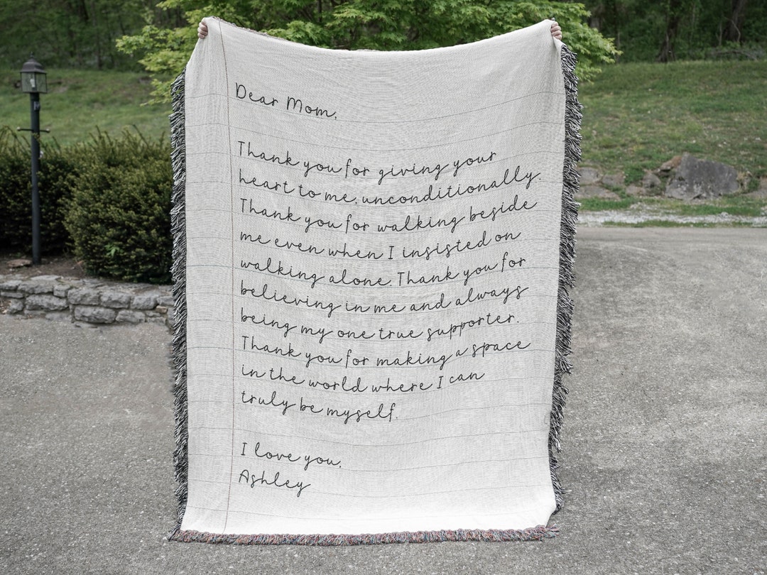 Love Letter Blanket, Personalized Mom Gift From Daughter, Mothers Day ...