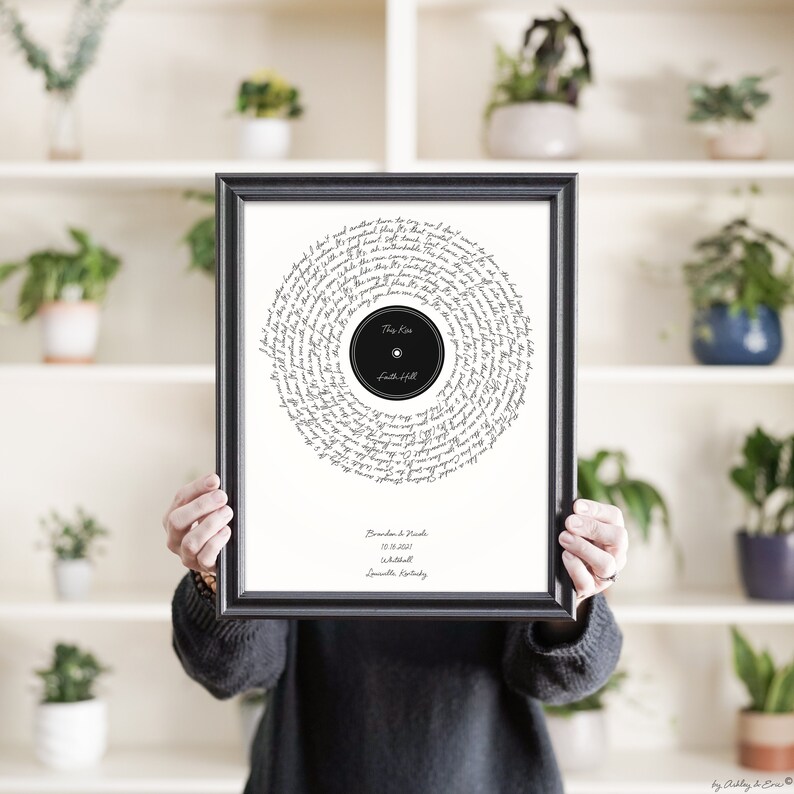 Record Song Lyric Gift, Personalized Wedding Gift for Couple, Cotton ...