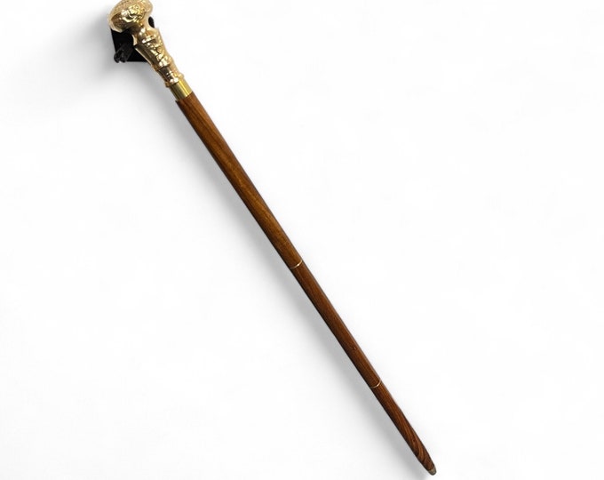 USA MADE American Black WALNUT Wood Hand Carved Hiking Stick 38” Long ...