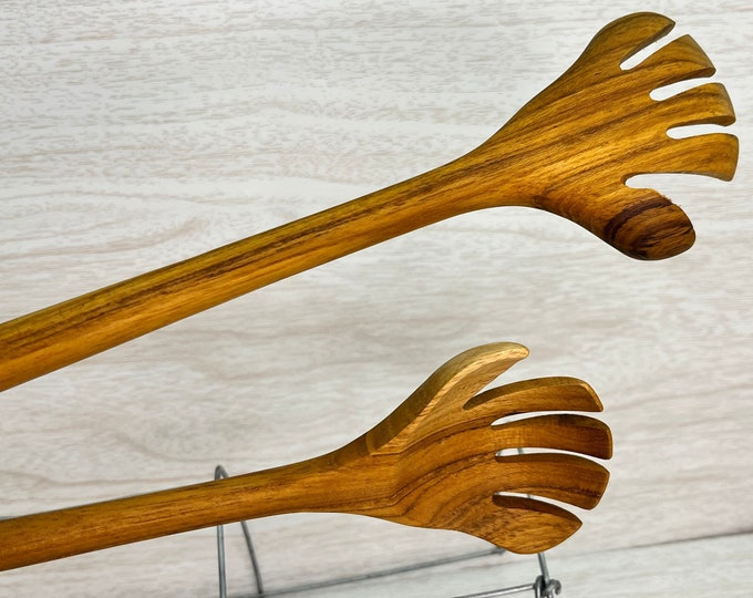 USA Made 100% Real TEAK Wood Hand Carved Wood 16.5” Long Back Scratcher ...