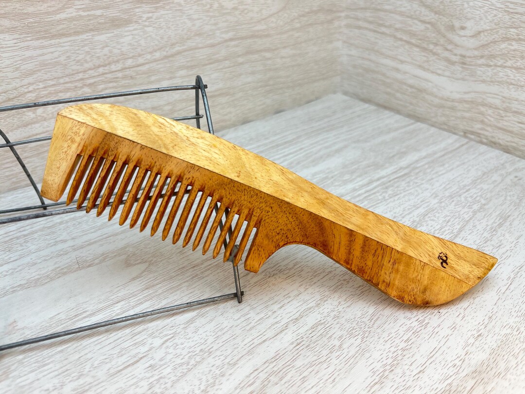 USA MADE American Black WALNUT Wood 8” Detangling Styling Flat Handle ...
