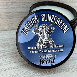 Beef TALLOW SUNSCREEN Natural Sun Protection Lotion Screen All Cows Are ...