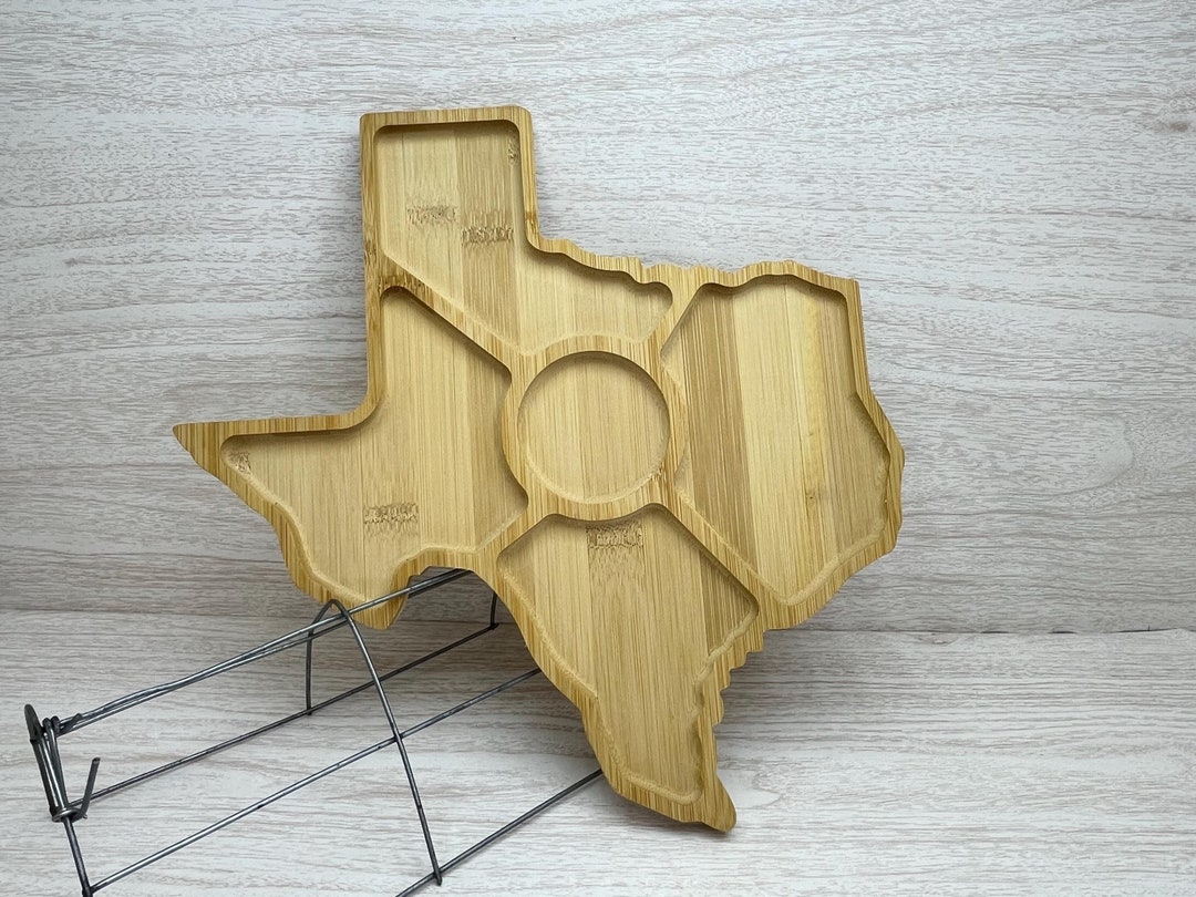 USA Made TEXAS State 13” Outline Shaped Chips and Dip Serving Tray ...