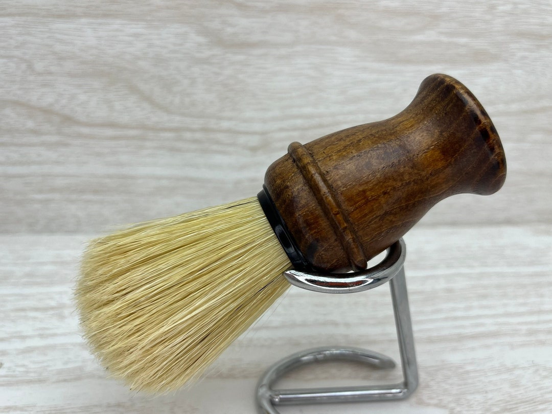 USA Made Black Walnut Wood & REAL Texas BOAR Hair Shaving Lather Shave ...