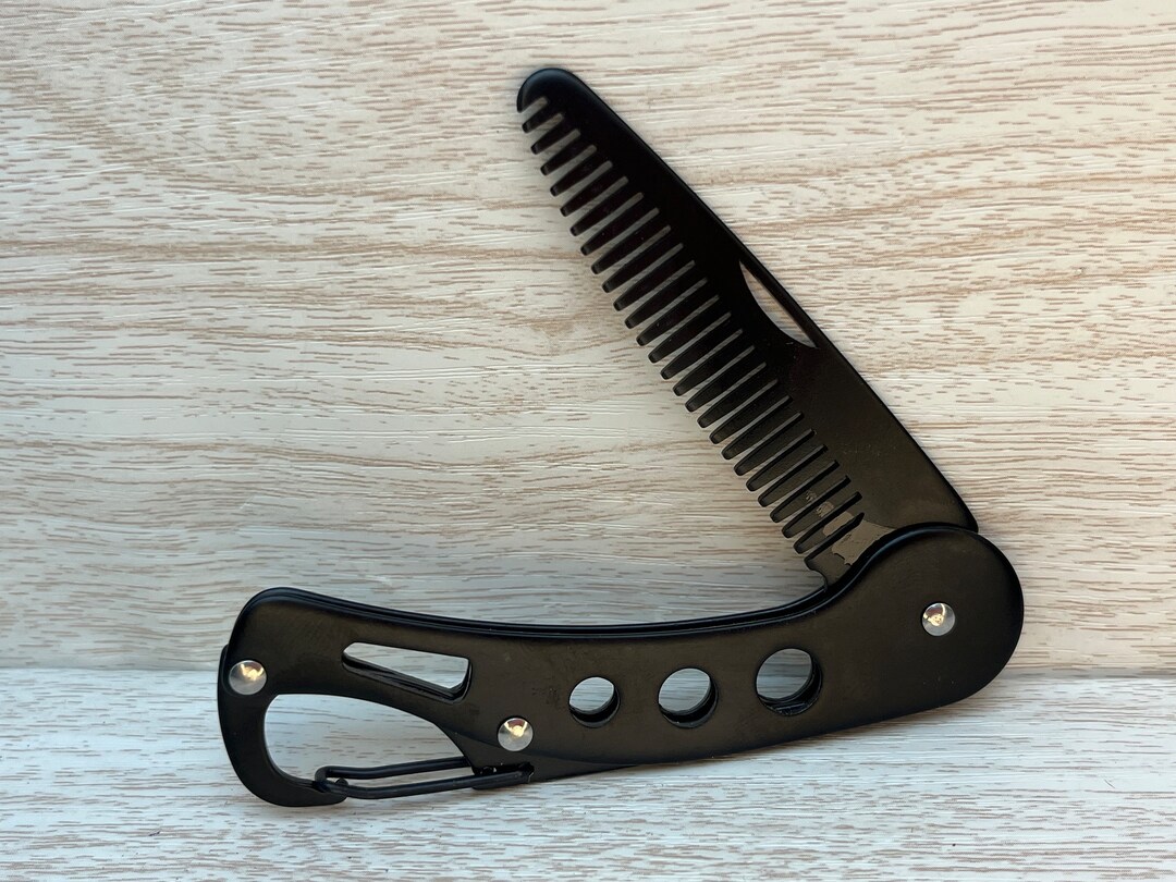 USA Made Stainless Steel HAIR Comb With Belt Clip Hair Travel Pocket ...