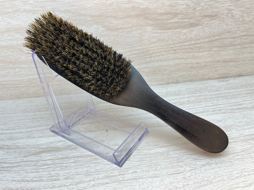 USA Made BOAR Hog Hair Reclaimed Wood Curved Hair Brush Handle 9.5 Soft ...
