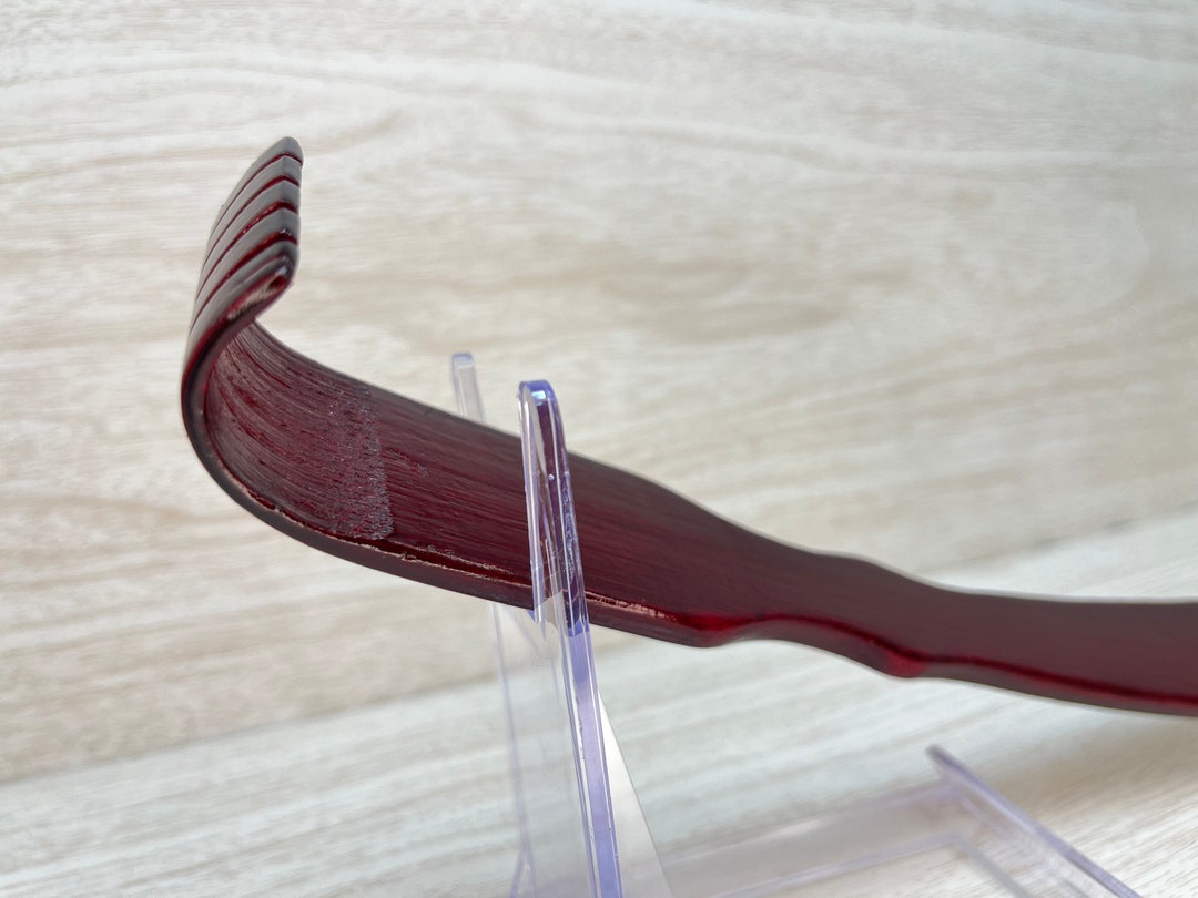 USA Made 100% Real Bamboo Red Stained Hand Carved Wood 17 Long Back ...