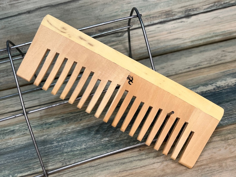 USA Made American Maple & Texas Oak Wood 6” Detangling Detangler Flat ...