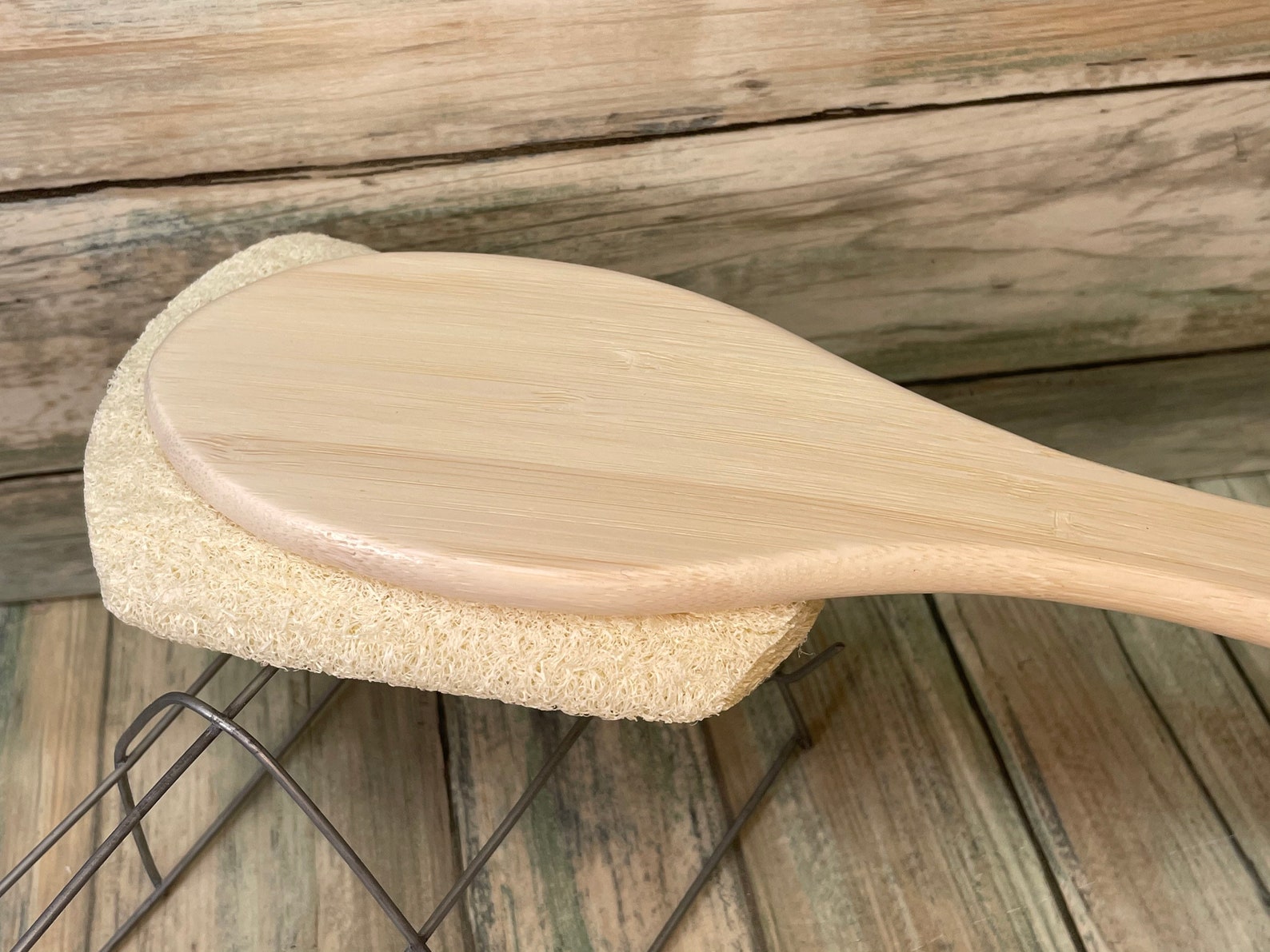 USA Made Organic LOOFAH Luffa Scrub Brush XL Size 18 Bamboo - Etsy