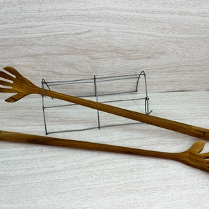 USA Made 100% Real TEAK Wood Hand Carved Wood 16.5” Long Back Scratcher ...