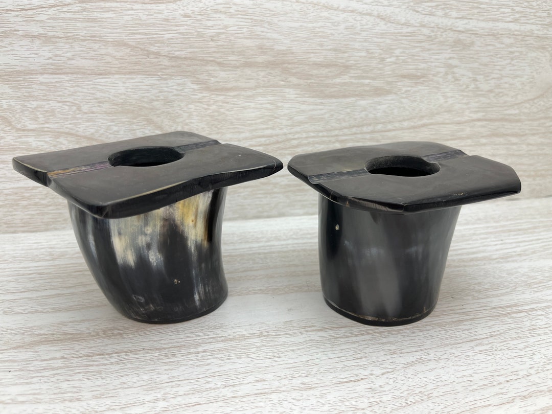 On Sale - USA Made Real Animal Buffalo Ox HORN Ashtray Cigar Cigarette ...