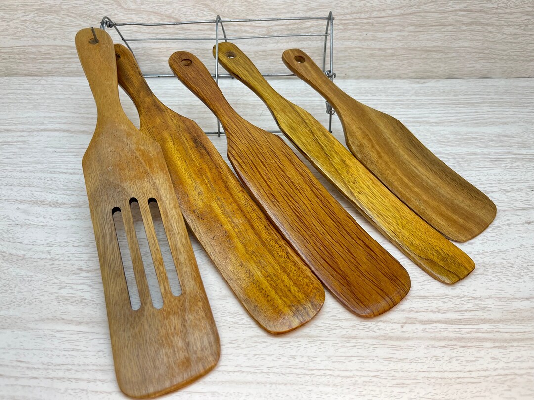 USA Made 5 Piece SPURTLE Set ACACIA Handmade Wood Kitchen Utensils ...