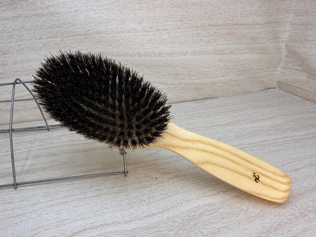USA Made BOAR Hair Texas Oak Wood Handle Brush 9" Bristle Soft Firmness ...