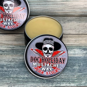 DOC HOLLIDAY Super Extra Sticky Super Hold Stiff Mustache & Beard Wax 1 ...
