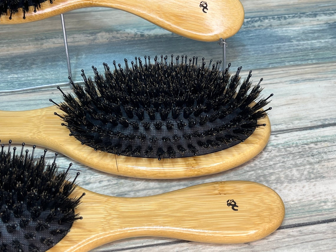 USA Made Natural BOAR Hair Nylon Pin & Bamboo Wood 9 Brush - Etsy