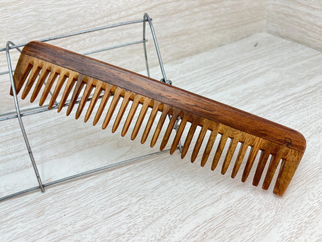 USA MADE Black WALNUT & Rosewood Wood 8” Detangling Detangler Flat Hand ...