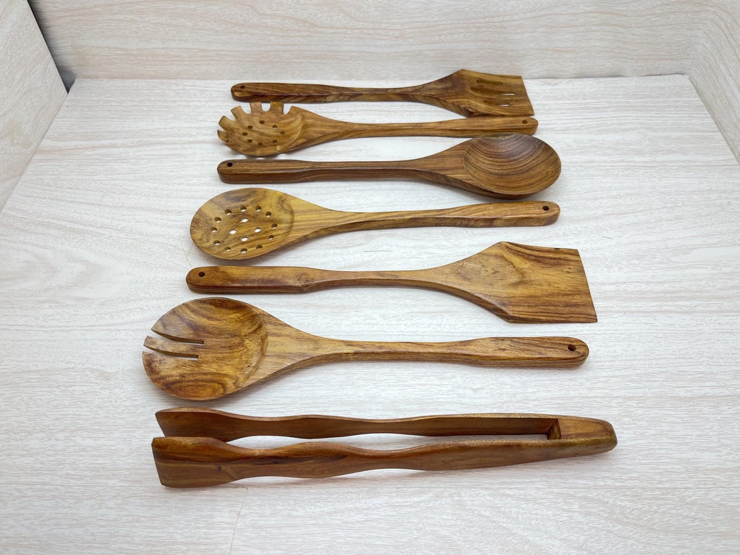 USA Made 7 Piece Set ROSEWOOD Wood Handmade Kitchen UTENSILS Utensil ...