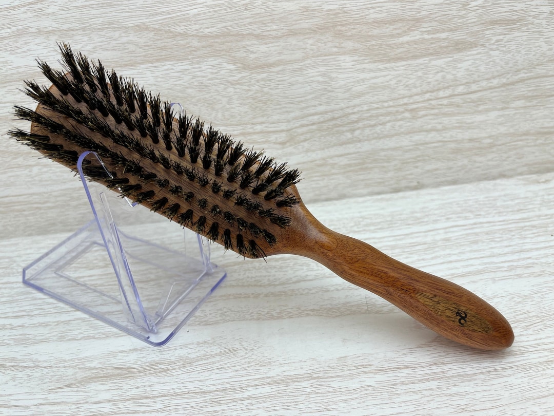 USA Made Black Walnut Wood Boar Hair Bristle Teeth Styling Dressing ...