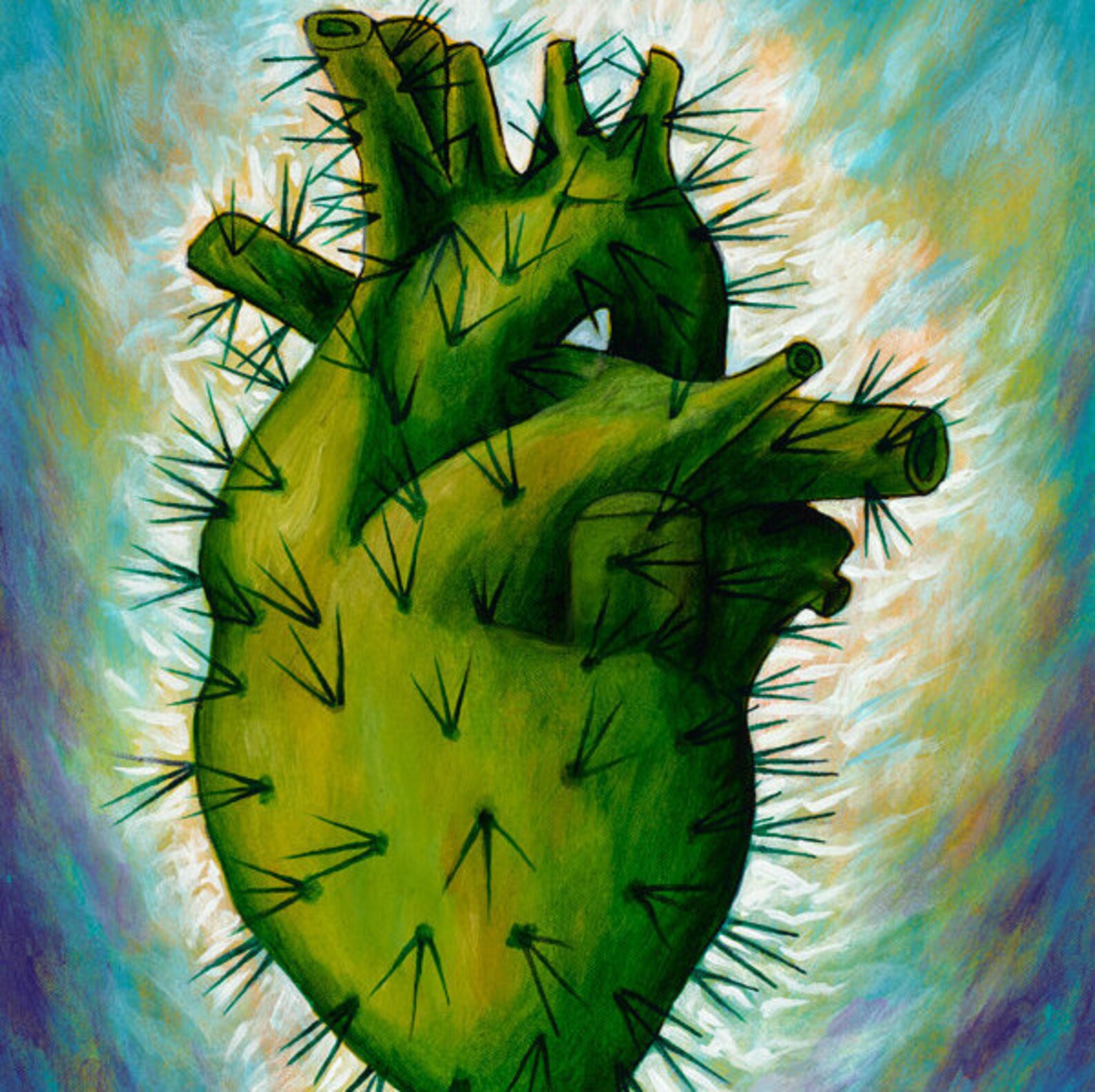 Corazon Azteca Framed Giclee on Canvas | Etsy