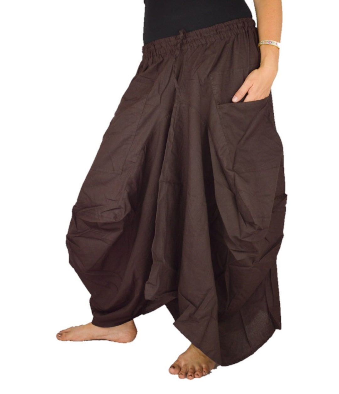 Long Balloon Skirt Drawstring Skirt in Brown - Etsy