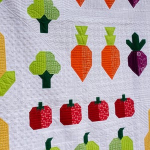 Fall Harvest - Modern Traditionally Pieced Vegetable Garden PDF Quilt ...