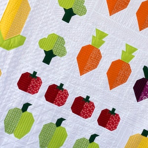 Fall Harvest - Modern Traditionally Pieced Vegetable Garden PDF Quilt ...